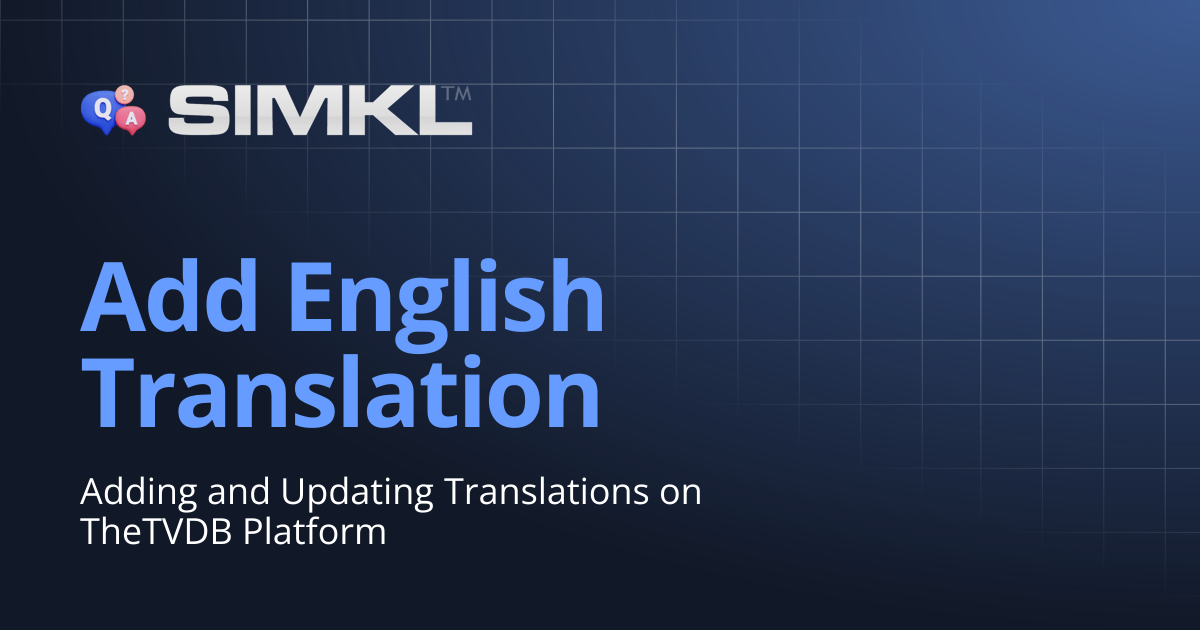 Add English Translation | How to use Simkl